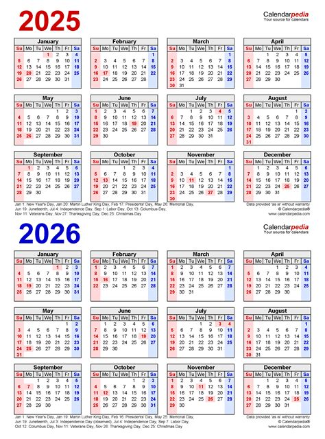 Calendarpedia 2025 2026 2026 Printable Free Myra Courtney