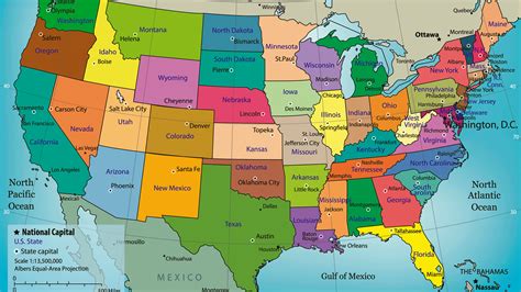 Mapa Pol Tico De Estados Unidos Con Nombres