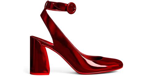 Christian Louboutin Miss Sab Patent Leather Slingback Pumps In Red