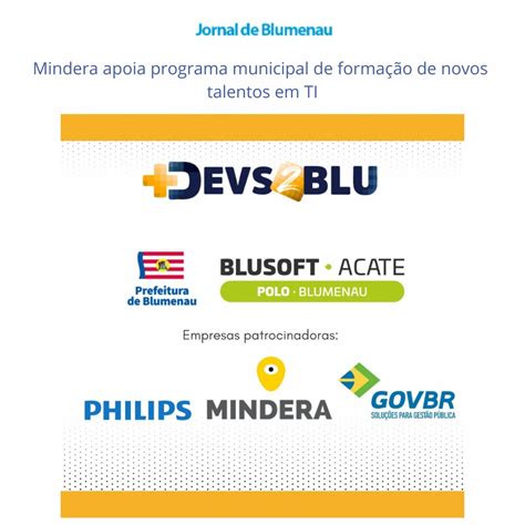 Jornal De Blumenau On Twitter Mindera Apoia Programa Municipal De
