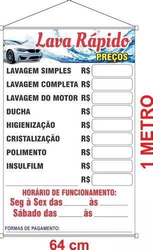 Tabela De Preços Banner Em Lona Lava Rápido Mebuscar Brasil