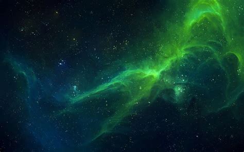Green Clouds Space Space Art Nebula Stars TylerCreatesWorlds 720P
