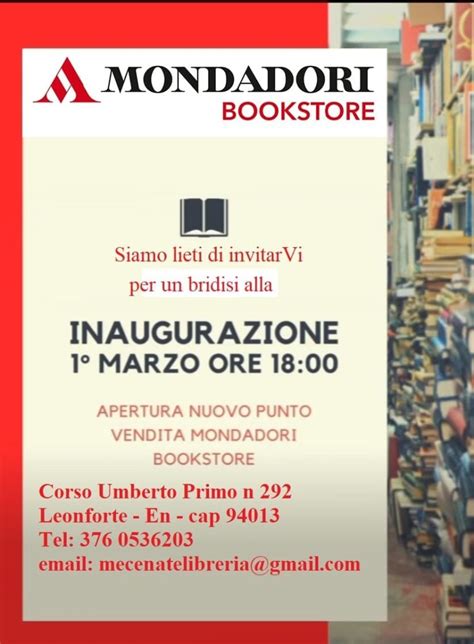 Leonforte Domani Inaugurazione Nuova Libreria Mondadori Enna Press