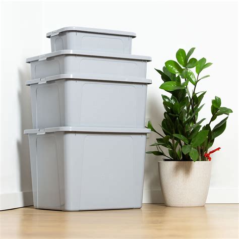 X Pojemnik Pud O Plastikowe Pojemniki Z Pokryw Multibox Szary L