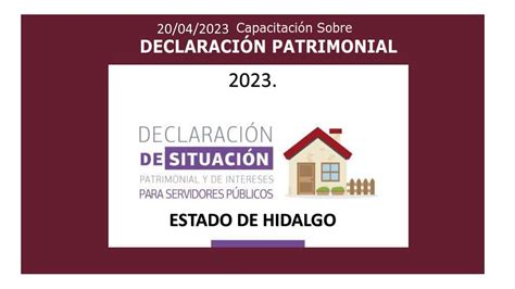 HIDALGO DECLARACIÓN DE SITUACIÓN PATRIMONIAL Y DE INTERESES PARA
