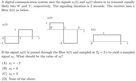 Solved A Digital Communication System Uses The Signals S1 T Chegg