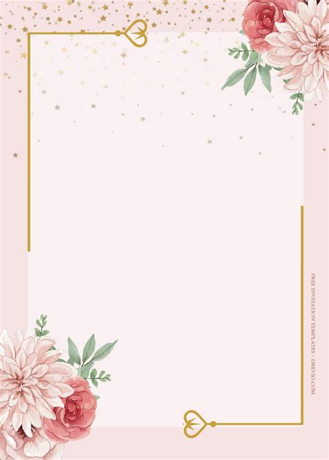 8 Pink Romance Gold Floral Wedding Invitation Templates Artofit