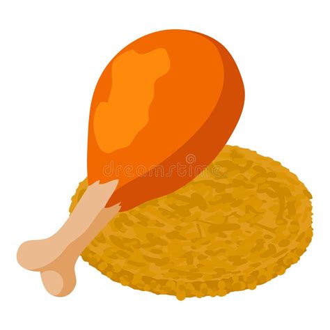 Chicken Food Icon Isometric Vector Fried Chicken Leg And Poultry