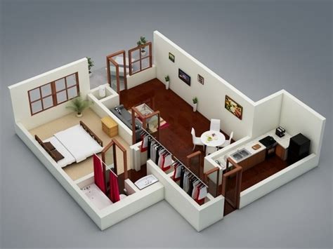 50 One 1 Bedroom Apartment House Plans Architecture Design