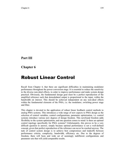 robust linear control