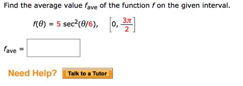 solved find the average value f ave of the function f on the