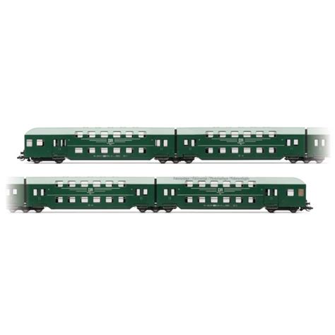 DR Doppelstockwagen Set mit Steuerwagen grün gaues Dach Ep IV