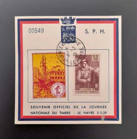 SOUVENIR OFFICIEL DE la journée nationale du timbre le Havre 5 3 39