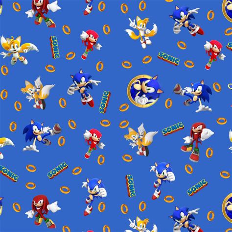Tecido Microfibra Estampa Digital Sonic Fundo Azul Estampas Digital