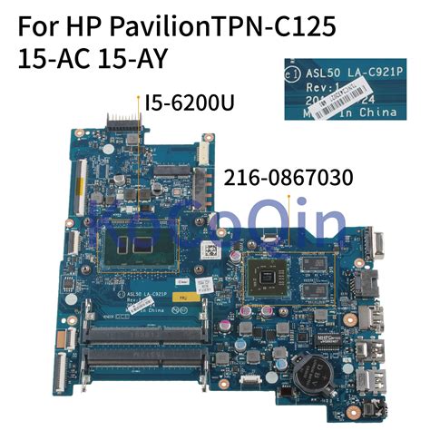 KoCoQin Laptop Motherboard For HP Pavilion TPN C125 15 AC 15 AY I5