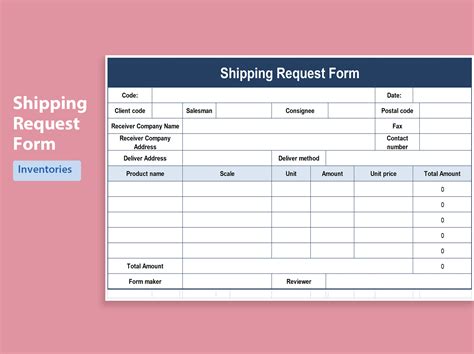 EXCEL Of Shipping Request Form Xls WPS Free Templates