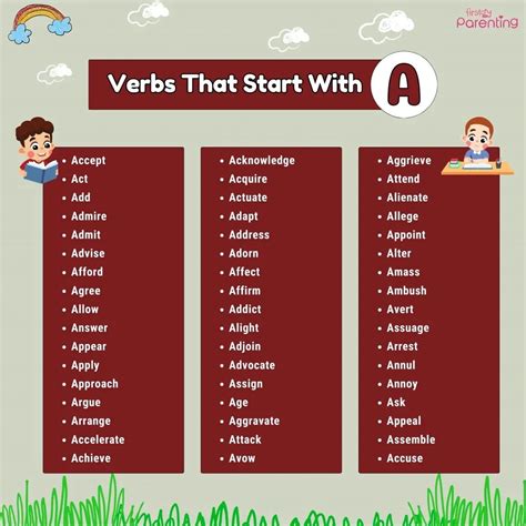 Verbs That Start With A In English With Meanings Examples