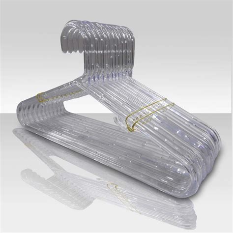 Cabide Adulto Acrílico Transparente Kit 50un Moda Roupas Feminina Loja