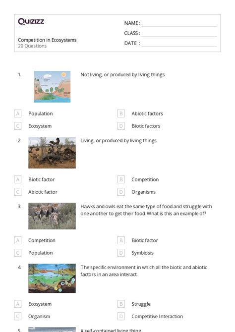 Ecosystems Worksheets For Th Grade On Quizizz Free Printable