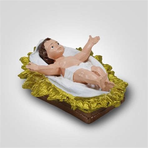 Menino Jesus Manjedoura Inquebrável 15Cm MadeiraMadeira