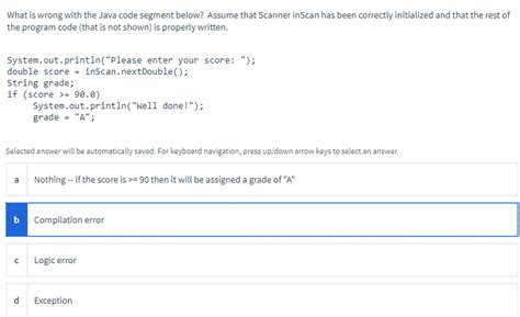 solved consider the java code segment below int ans 0 int