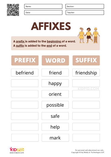 Affixes Spelling Activity Printable Worksheets Kidpid