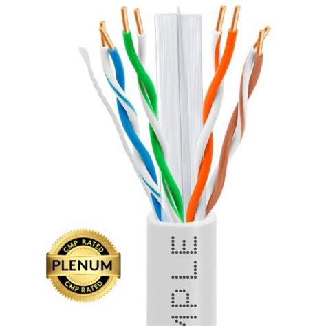 Plenum Cat Awg Solid Cmp Bare Copper Ft Cable Gigabit Ethernet