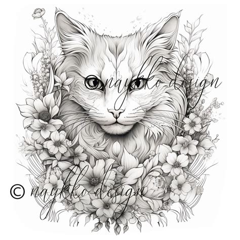 Ausmalbild süße Katze zum Download und selbst ausdrucken Online Shop