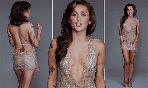 Miley Cyrus Sizzles In PLUNGING Nude Dress As She Thanks Fans For Her