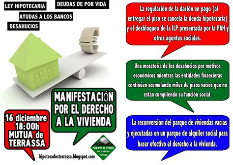 Hipotecados Terrassa Manifestación por el derecho a la vivienda