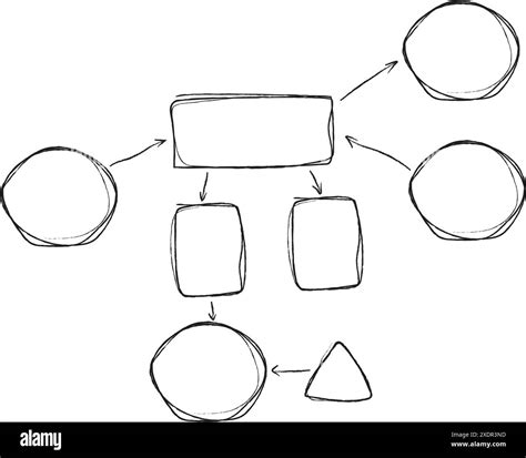 Hand Drawn Process Flowchart Diagram Elements For Infographics Arrows