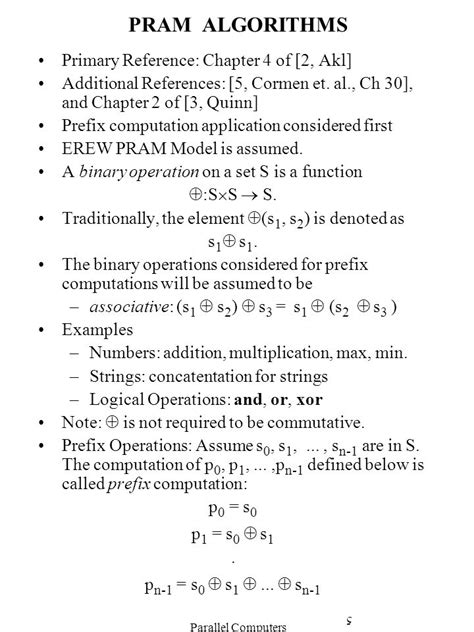 parallel computers 1 the pram model for parallel computation chapter 2 references [2 akl ch