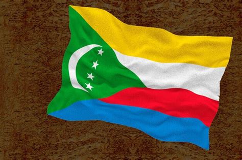 Bandeira Nacional Das Comores Fundo Bandeira Das Comores Foto Premium