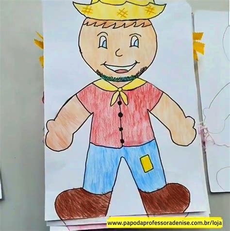 Molde Do Boneco Junino Para Imprimir Papo Da Professora Denise