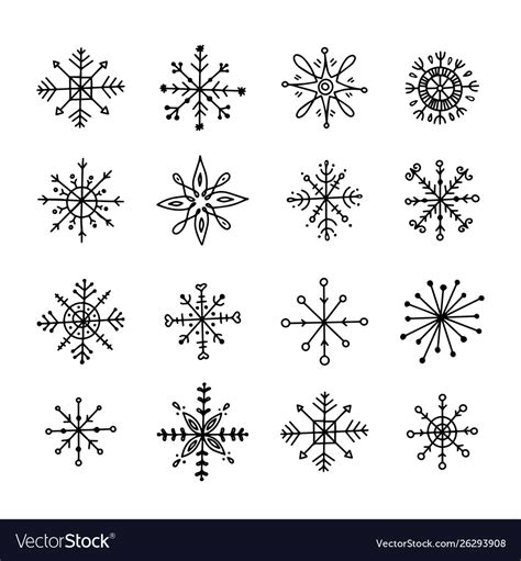 Hand Drawn Snowflakes Royalty Free Vector Image