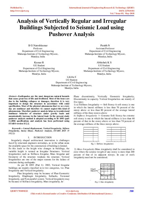pdf ijert analysis of vertically regular and irregular buildings subjected to seismic load
