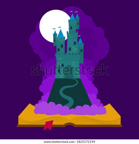 Fairytale Castle Princess Magic Kingdom Wonderland Stock Vector