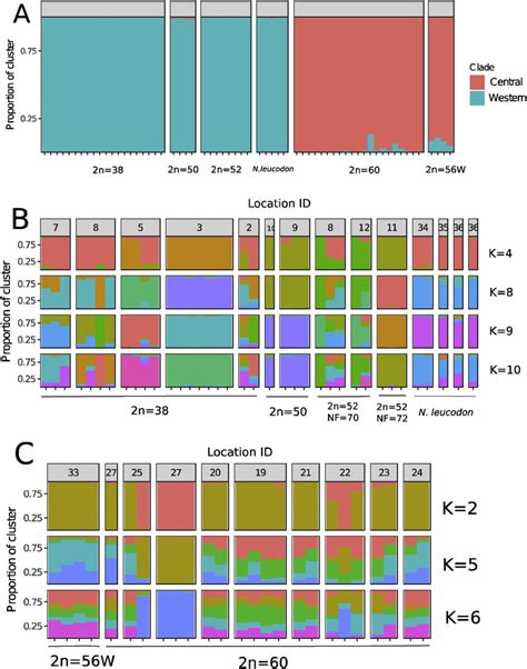 bayesian clustering of individual microsatellite genotypes a the download scientific diagram
