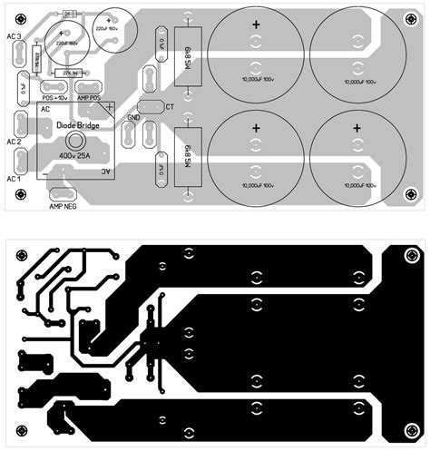Watt Mosfet Power Amplifier With Pcb Electronic Circuit