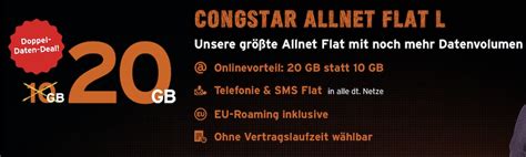 Congstar Allnet Flat L Mit Mehr Datenvolumen Und Doppelter