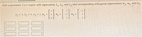 solved find a symmetric 3×3 matrix with eigenvalues λ1 λ2