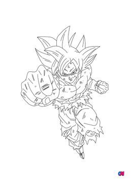 Coloriage dragon ball z à imprimer Sangoku ultra instinct