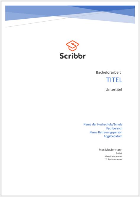 Ein Deckblatt In Word Mit Vorlage Erstellen Anleitung
