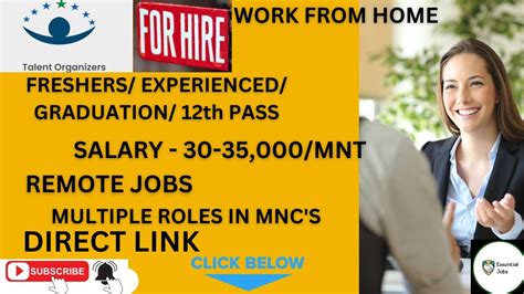 Work From Home 30k In Hand FRESHERS WORK FROM HOME 12TH PASS