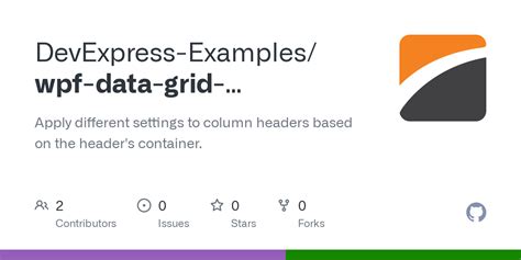 GitHub DevExpress Examples Wpf Data Grid Customize Column Headers
