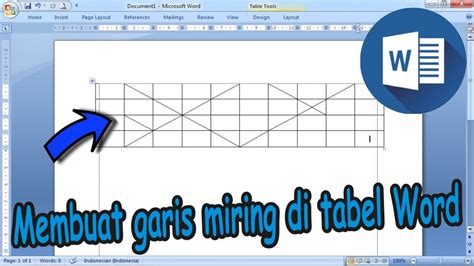 Cara Membuat Garis Miring Di Tabel Word YouTube
