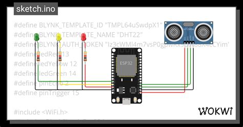 ESP 32 UltraSonic Wokwi ESP32 STM32 Arduino Simulator