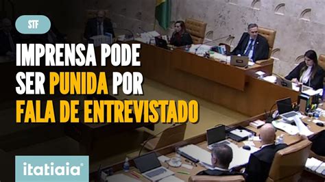 STF DEFINE REGRAS E IMPRENSA PODE SER RESPONSABILIZADA POR FALA DE