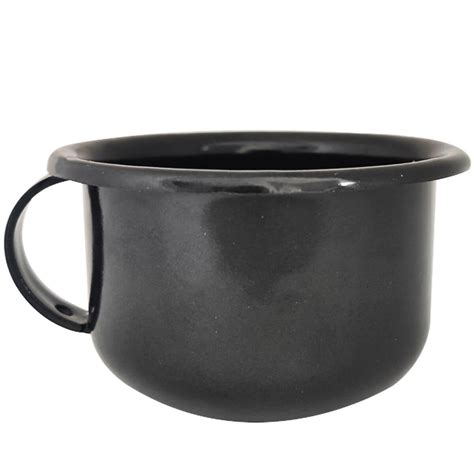 Caneca Esmaltada Alça Preta Xícara em Ágata para Café 200ml