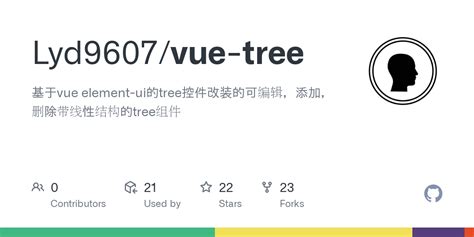 github lyd9607 vue tree 基于vue element ui的tree控件改装的可编辑，添加，删除带线性结构的tree组件